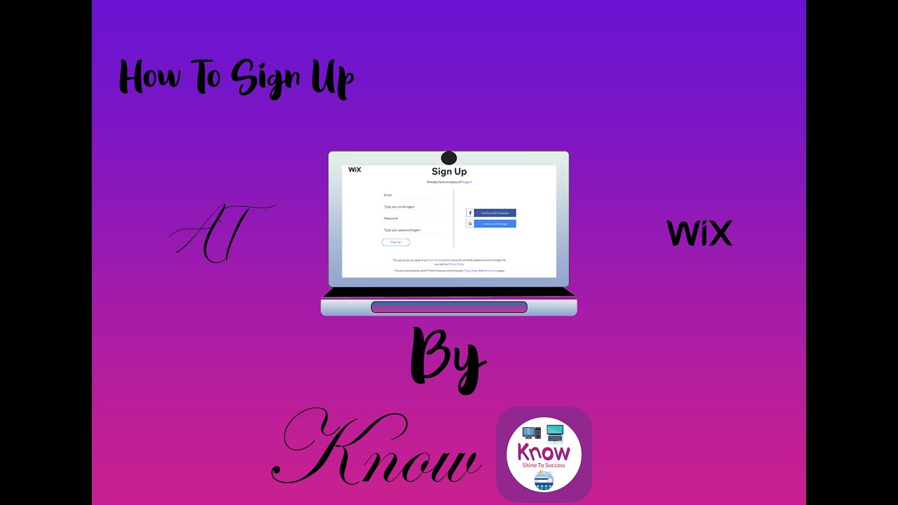 كيفية عمل حساب علي ويكس - How To Sign Up at Wix - YouTube