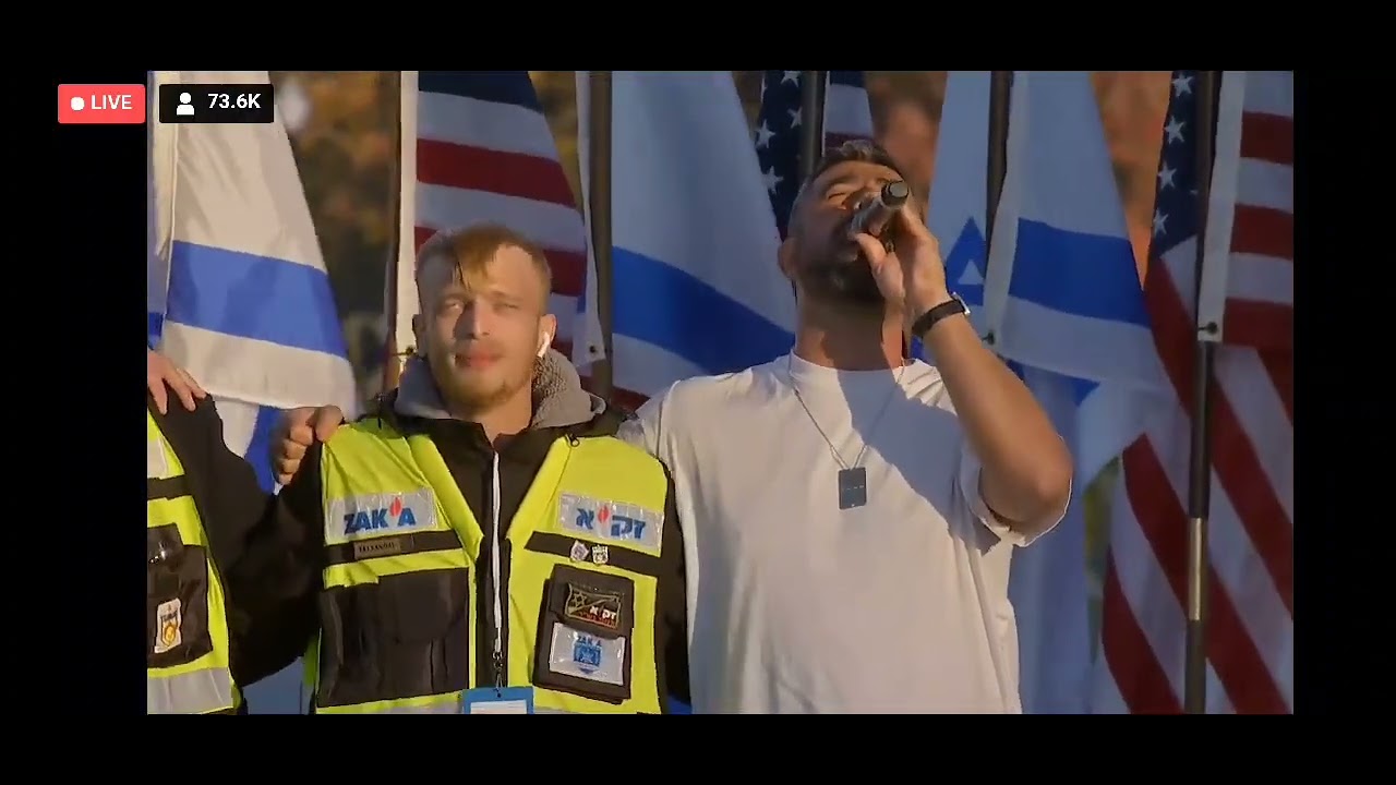 Ishay Ribo sings with ZAKA at Israel Rally - YouTube