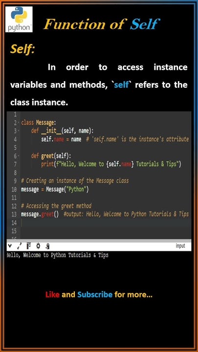 What Is The Self Keyword In Python Pythoninterviewquestionsandanswers Sorts Coding Python