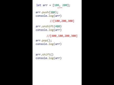 unshift vs push method in javscript |pop vs shift method in javscript|arrays in javscript# ...