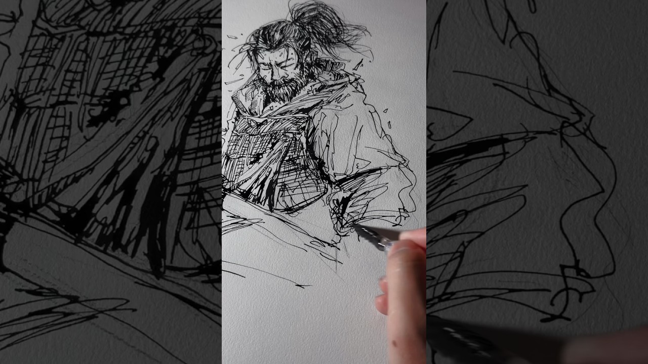 Loose line warrior drawing #asmrsound #drawing #art #satisfying #sketch ...