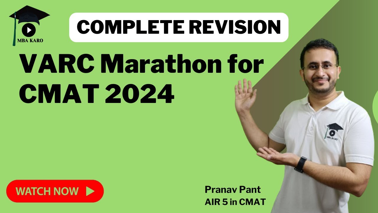 CMAT 2024: Language Comprehension - One Shot Revision | VARC tips for ...
