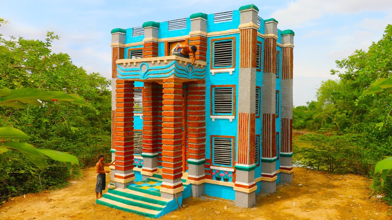 [Full Video] Build The Most Creative 4-Story Classic Mud Villa For ...