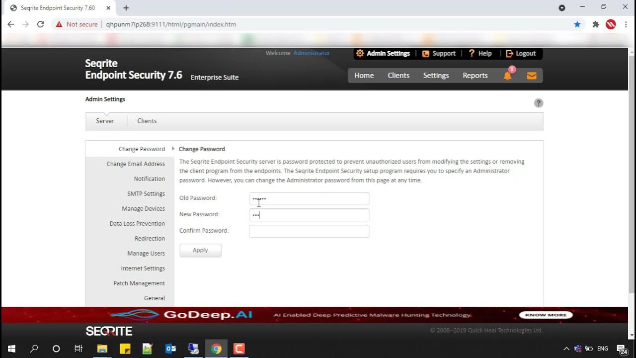 How to change the Seqrite EPS Console User Password? - YouTube