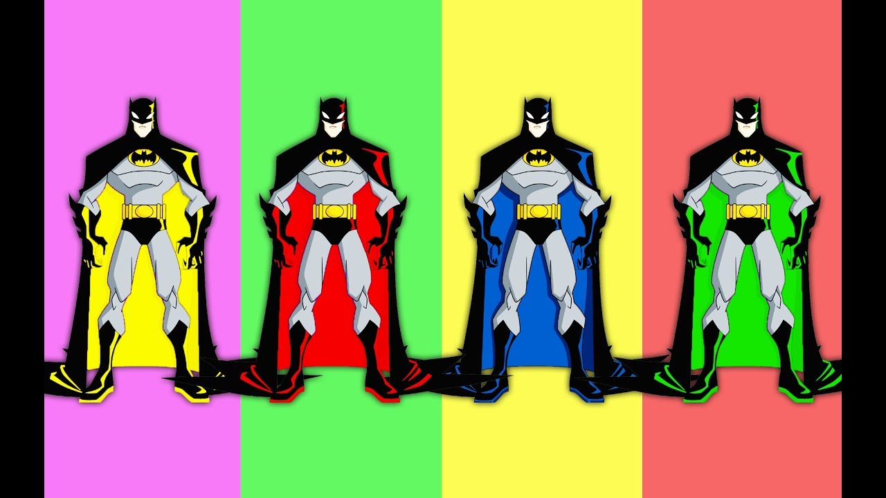 Paint Bucket Coloring Batman and Ice Cream Nursery Rhymes For Kids ABC ...