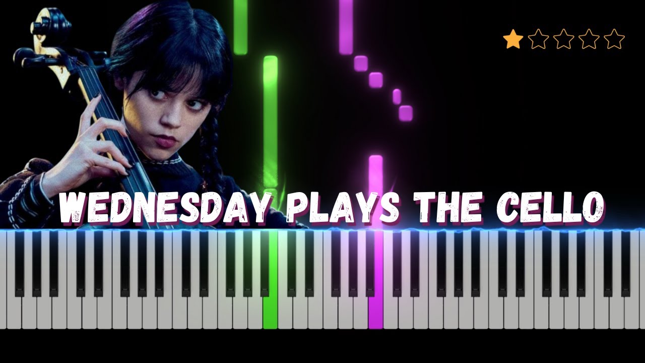 Wednesday Plays The Cello︱Easy Piano Tutorial - YouTube