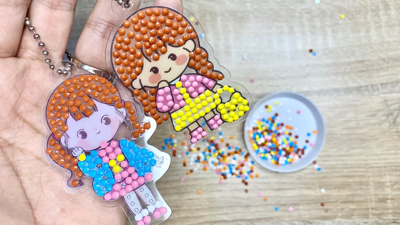 Cute diamond bead stickers ️ (gantungan kunci cantik viral) - YouTube