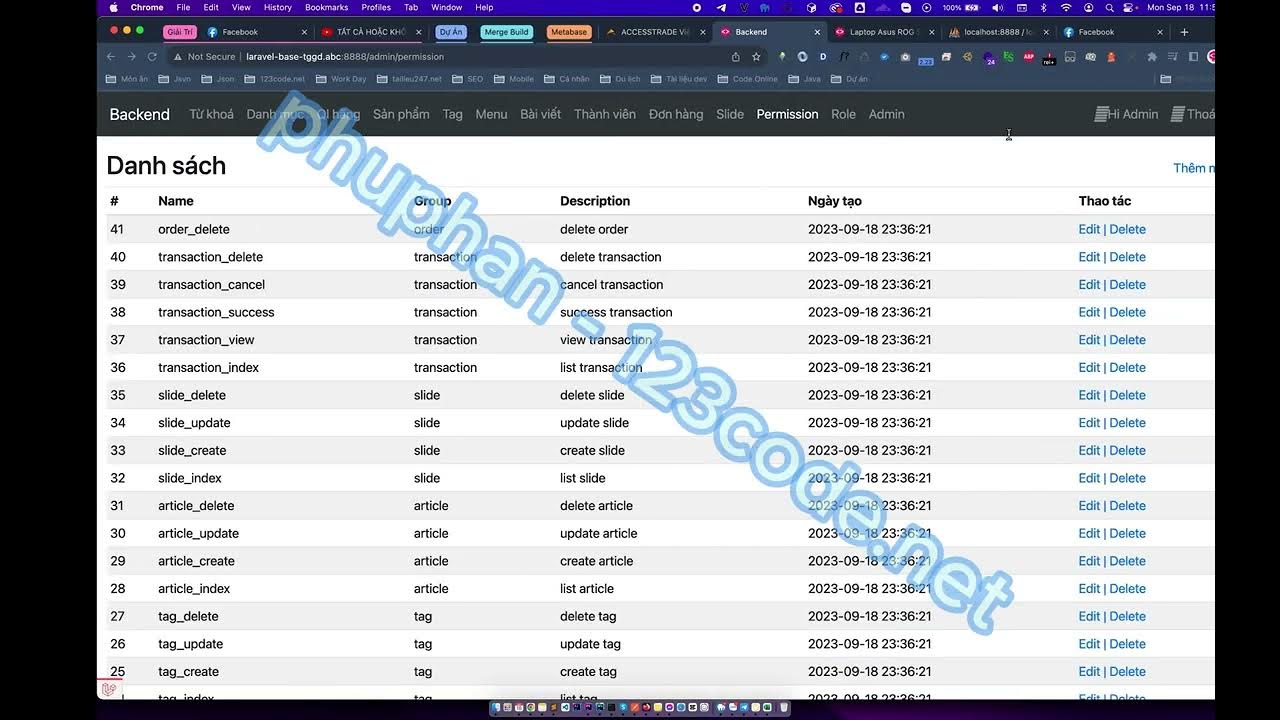 Đồ án - Phân quyền hệ thống - Website bán hàng laravel - 123code.net - YouTube