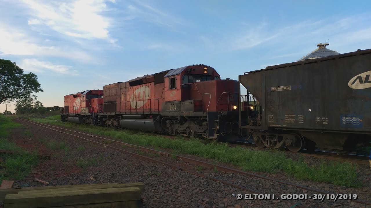 Dupla de SD40T-2 ALL subindo de recuo e encostando vagões na Cargill em ...