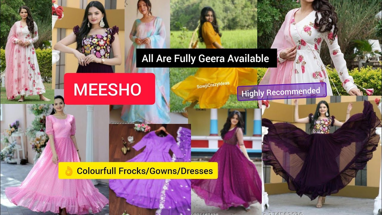 meesho latest georgette ️gowns/frocks/dresses under 950₹| high quality ...