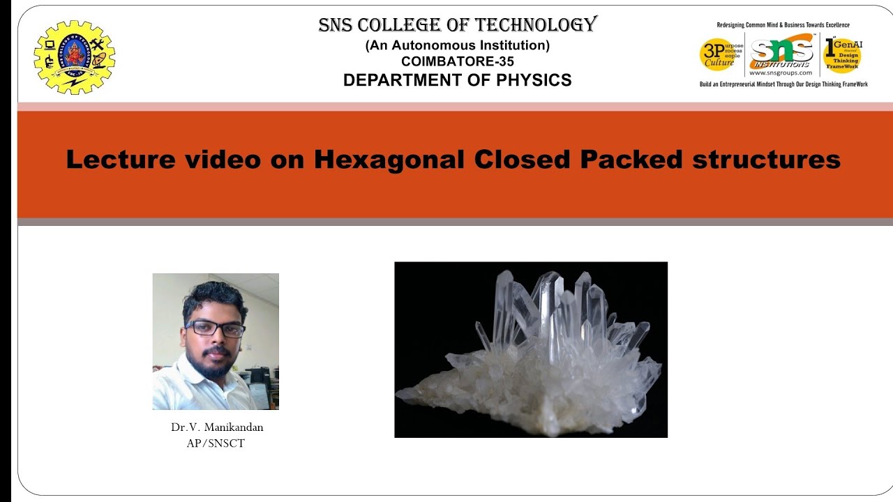 Hexagonal close packed structure | Crystal Physics| SNS Institutions - YouTube
