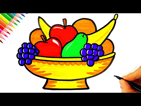 Sepette Meyveler Çizimi 🍌🍐🍎🍇🍊 Meyve Çizimi - Kolay Çizimler - Easy Drawing - How To Draw Fruits?
