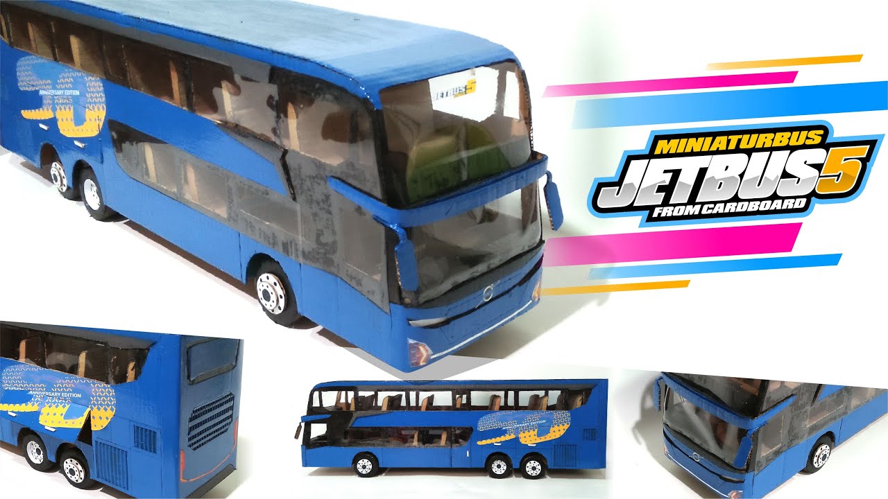 MEMBUAT MINIATUR JETBUS 5 DOUBLE DECKER DARI KARDUS || HANDMADE - YouTube