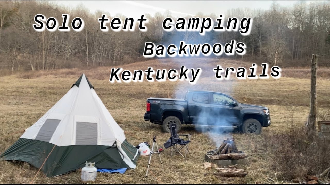 Solo tent camping off backwoods Kentucky trails - YouTube