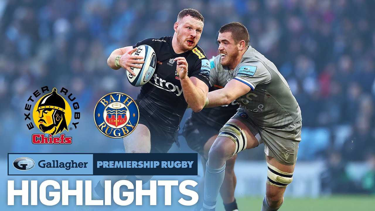 Exeter Chiefs v Bath - HIGHLIGHTS | A Tense Finish at Sandy Park ...