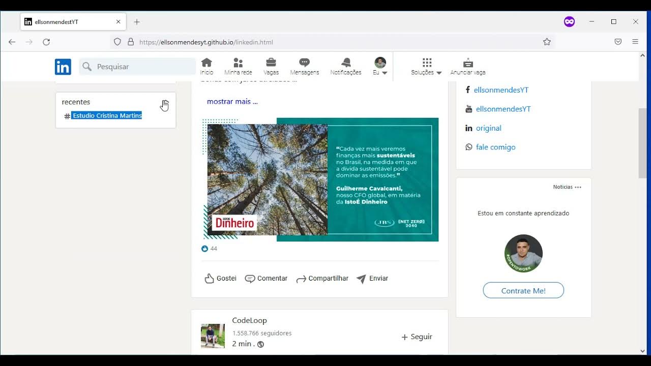 Recriei a interface do Linkedin - YouTube
