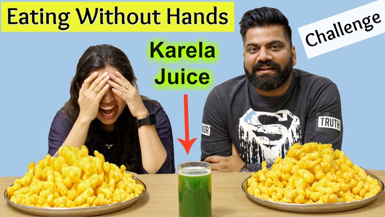 No Hands Eating Challenge With Technical Guruji | Eating Without Hand ...