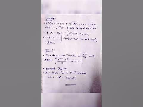 #degree 5th sem maths paper -7B integral transforms with applications important questions list ...