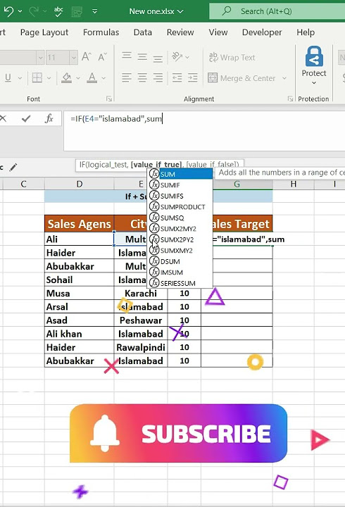 If And Sum Formula In Excel Excel Exceltutorial Exceltips Shortsvideo Ytshorts