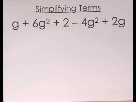 Simplifying Terms - YouTube