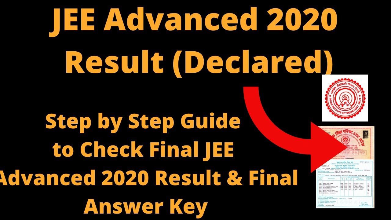 JEE Advanced 2020 Result (Declared) - How to Check Final JEE Advanced ...