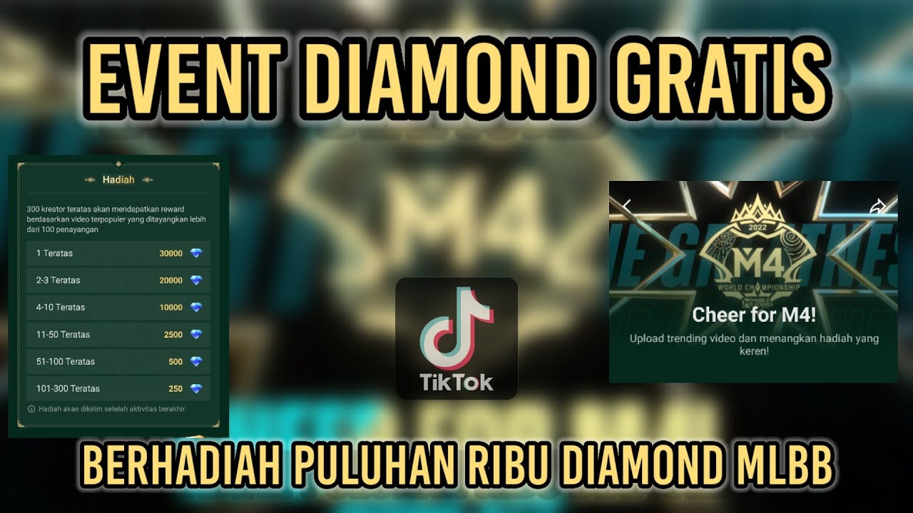 CARA DAPAT DIAMOND GRATIS DARI EVENT TIK TOK MLBB CREATOR BASE M4 - YouTube