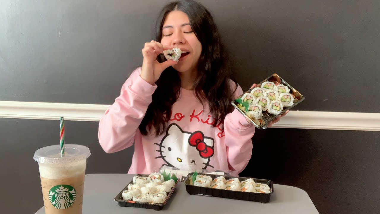 trying Target Sushi 🍱 | eat with me | Sushi Mukbang - YouTube