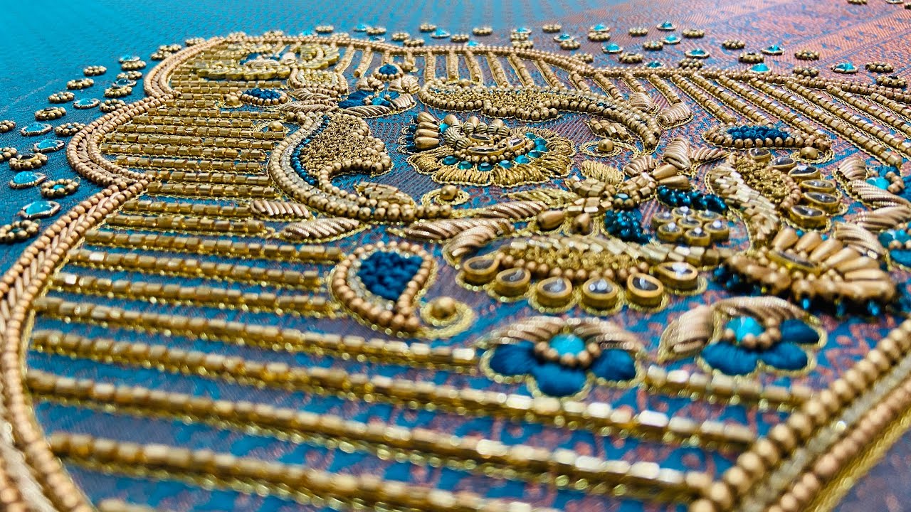 Very grand looking Aari work Bridal blouse design//making hanging - YouTube