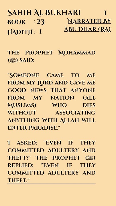 Sahih Al Bukhari - Book: 23 | Hadith: 1 - YouTube