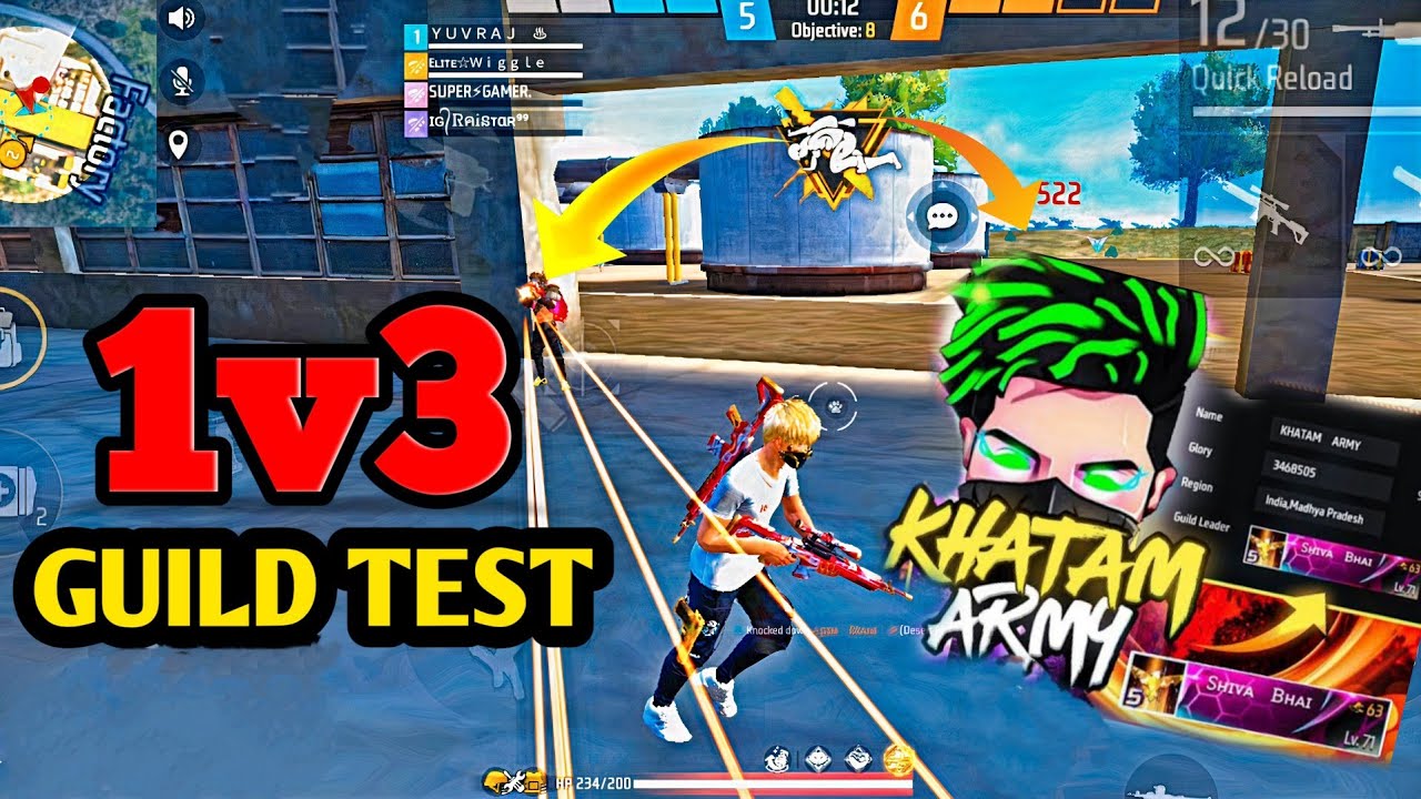 1V3 Guild Test on Live @Gamermadhu397 @MENTORxFF - YouTube