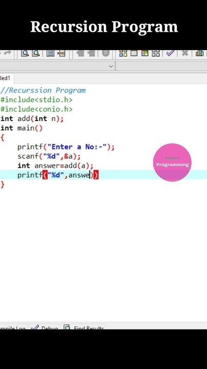 Recursion Program in C #shorts - YouTube