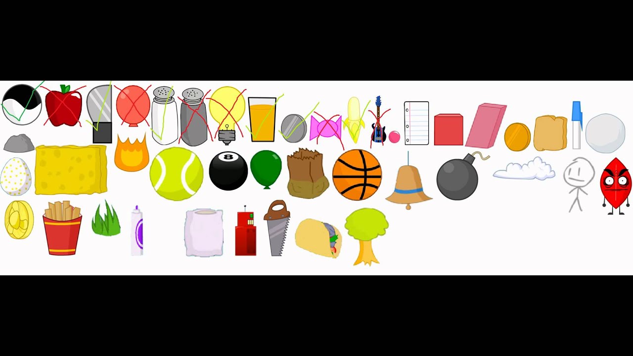 BFDI and II Voting Tournament Round 1 Match 7 Rubber ball vs Paper ...