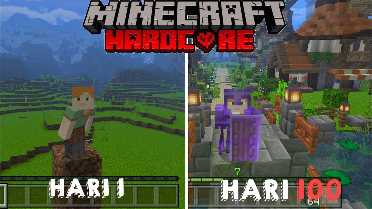 100hari di minecraft bedrock||+map download - YouTube