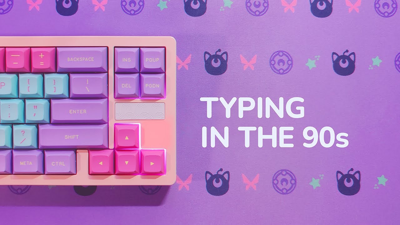 Typing in the 90s 💜📼 fast typing sounds for working and studying 🌸 ...