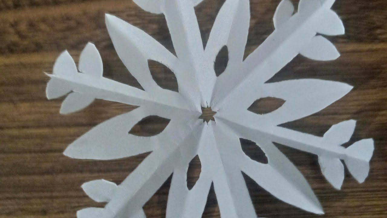 how to make a snow flake ️ with paper | paper snow flakes | paper craft ...