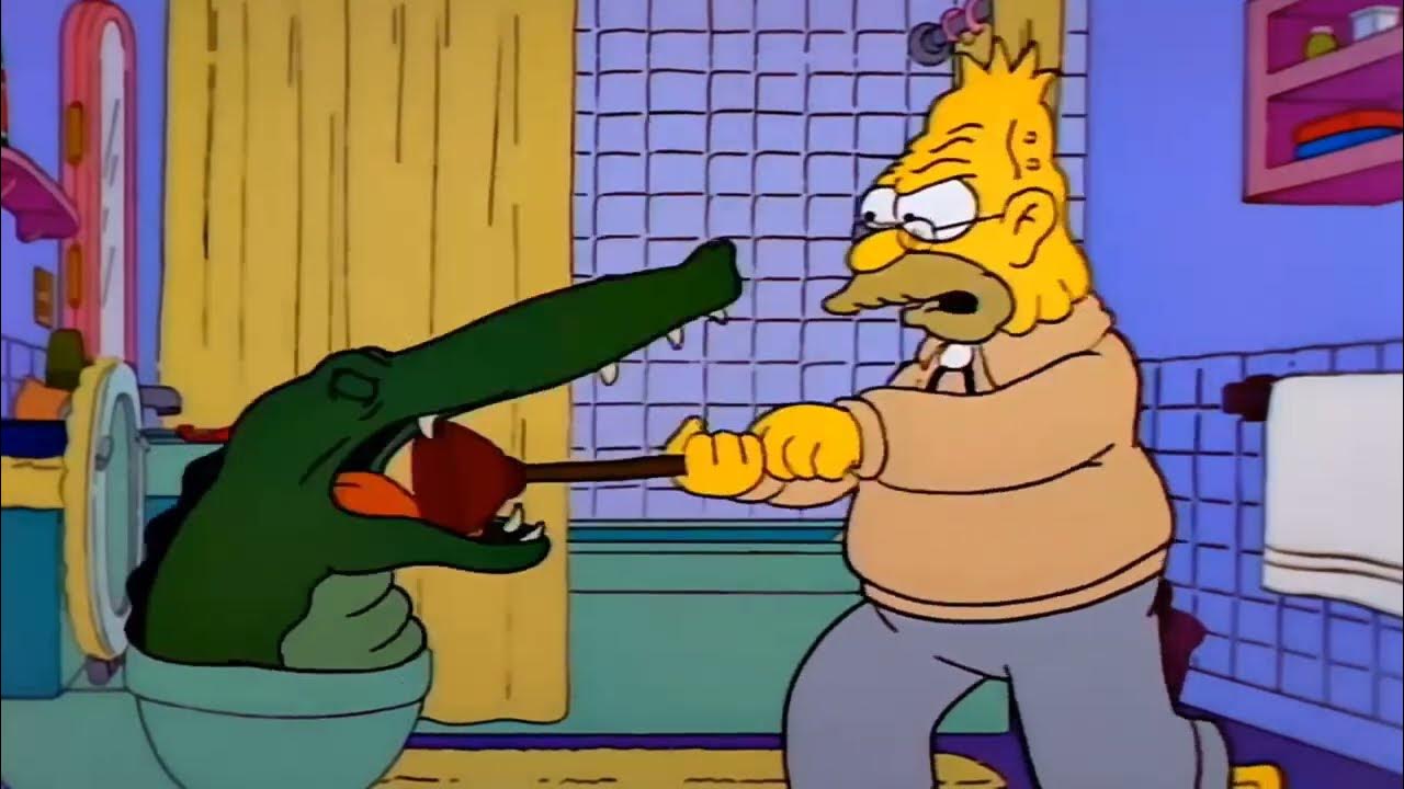Abuelo simpson vs Cocodrilo - YouTube