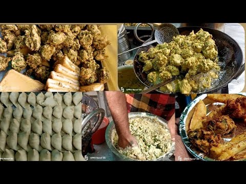 Delhi street food | Pandit ji ke famous pakore, palak gobhi aloo pyaaz ...