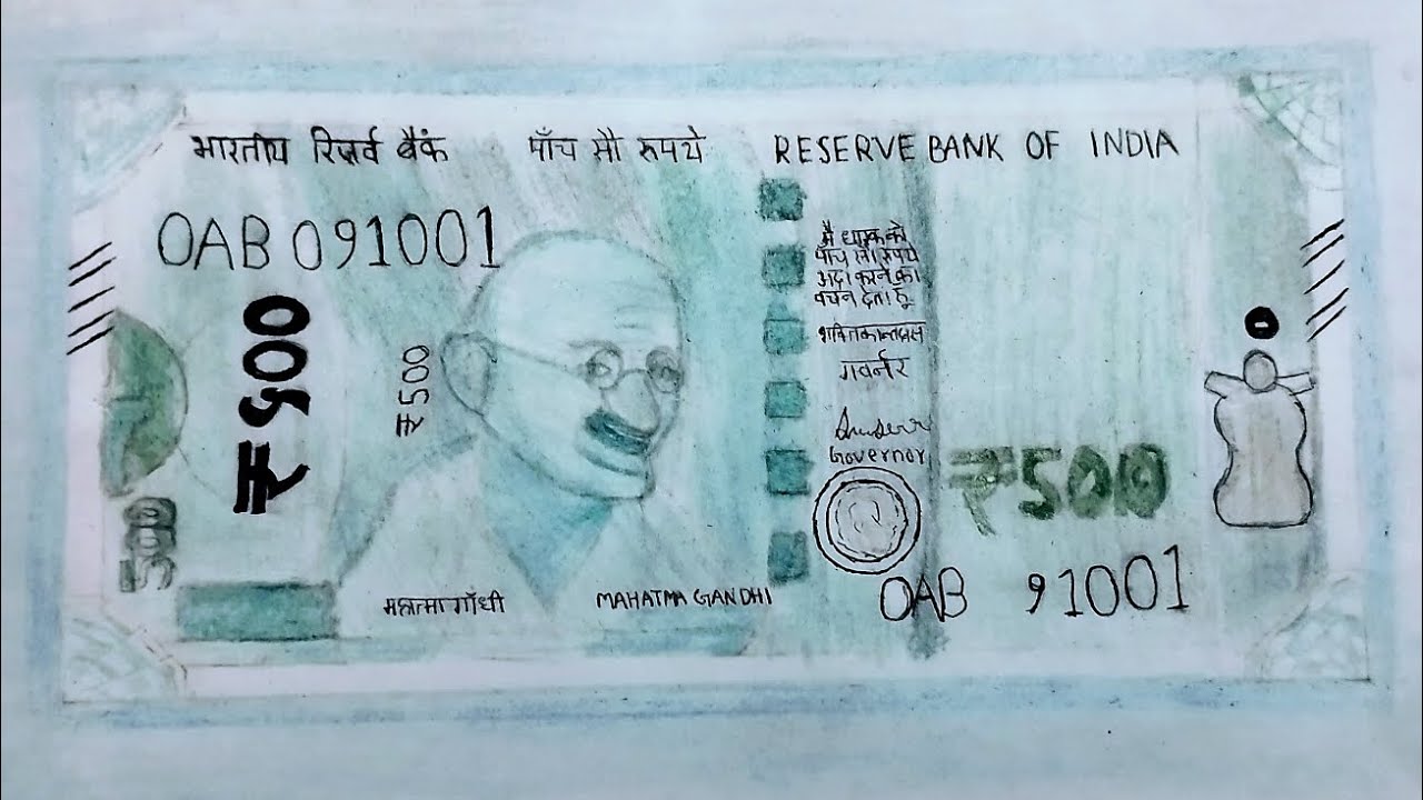 fake 500💵 rupees painting| how to draw fake 500💵 rupees drawing ...