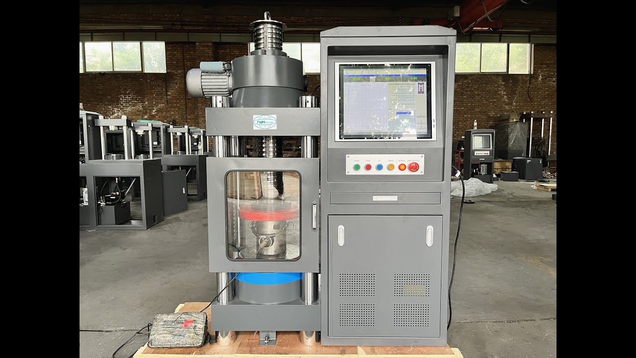 IWIN-HYE2000 Automatic Servo Compression Testing Machine - YouTube