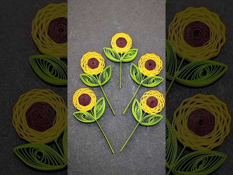 Brighten Your Day with Quilling Golden Blooms 🌞🌼 Easy DIY! #shorts  #quillingart #viralvideo