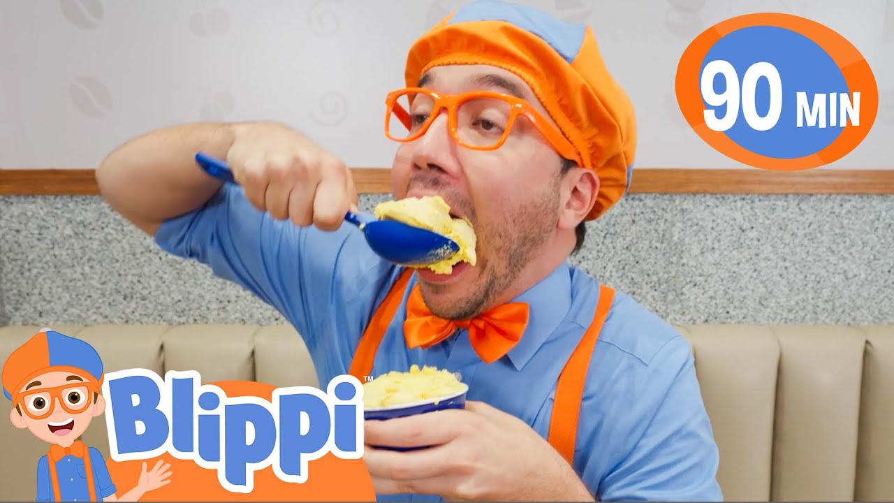 Blippi Eats Ice Cream Gelato! | Blippi's Food Travels | Educational ...