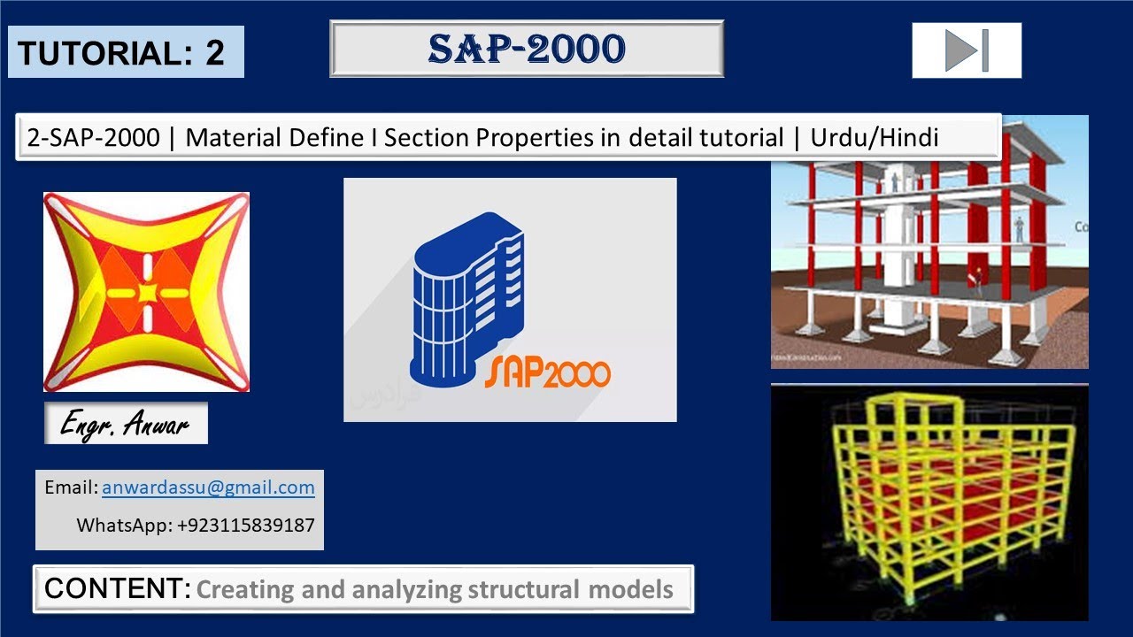 2-SAP-2000 | Material Define I Section Properties in detail tutorial ...