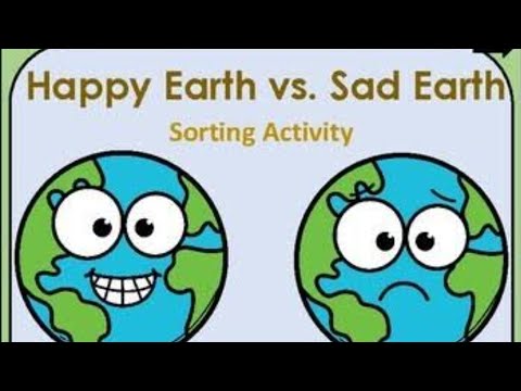 Happy Earth & Sad Earth project work for kids kidzee - YouTube