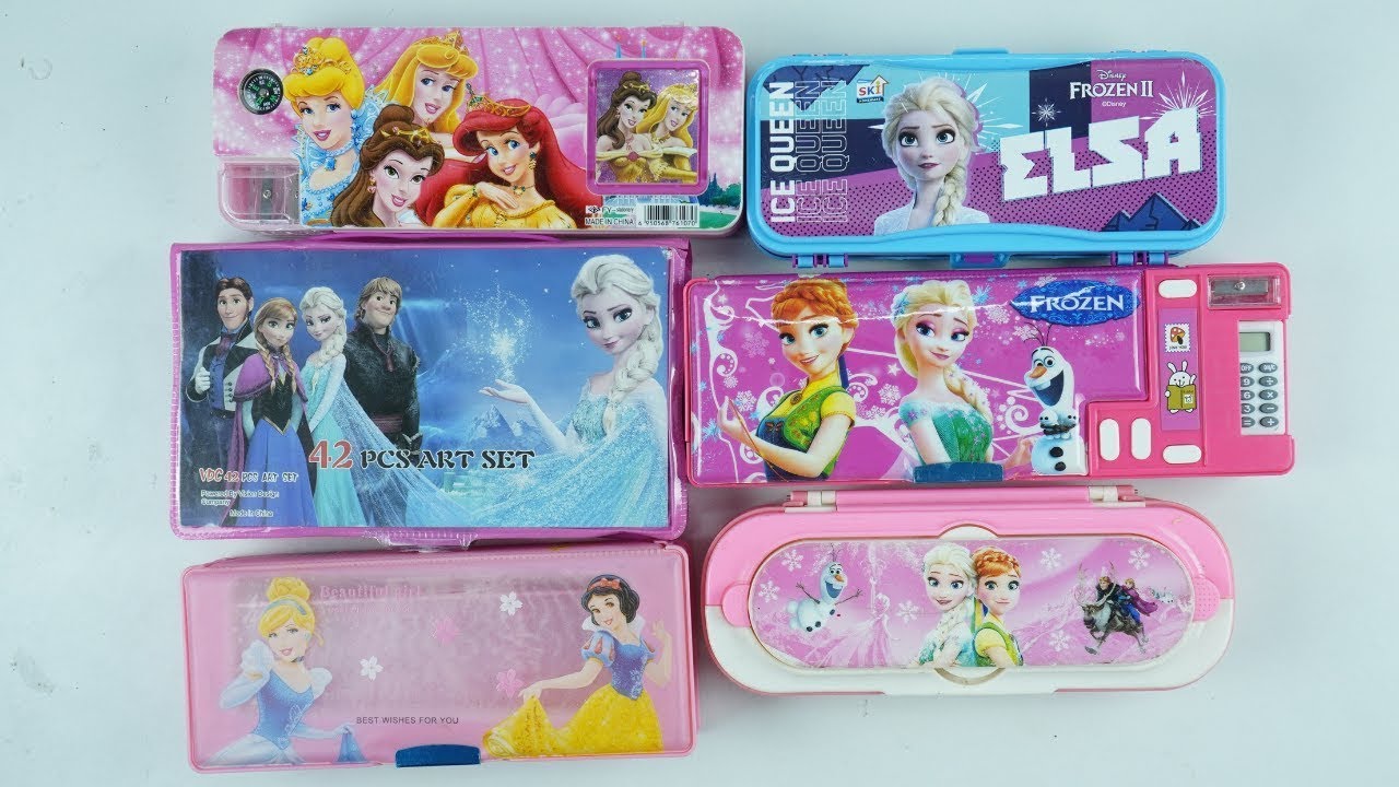 Collection Of Disney Frozen princess pencil box - YouTube