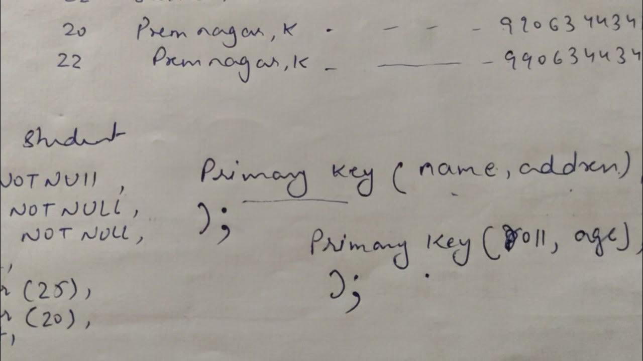 DBMS: Partial key and composite key - YouTube