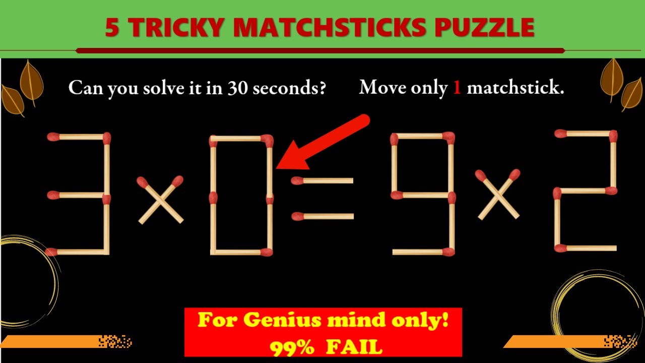 Brain Test I Solving Matchstick Puzzle #25 I 5 Tricky Matchstick Puzzle ...