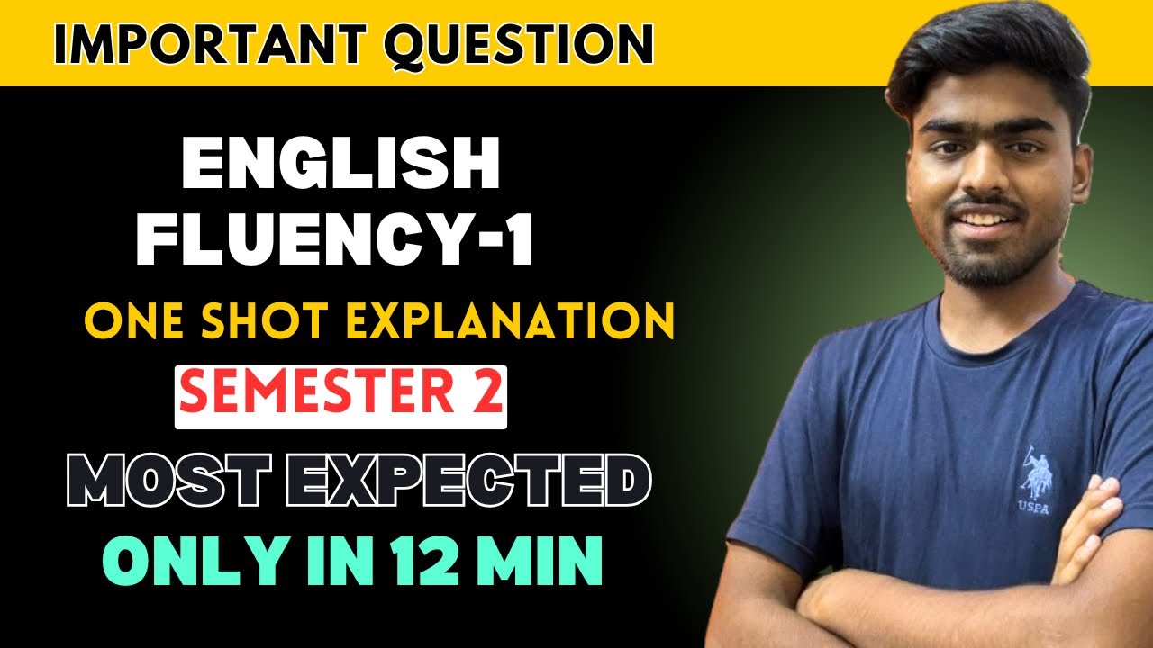 English Fluency 1 One shot Important Questions BCOM/BA semester 2 - YouTube