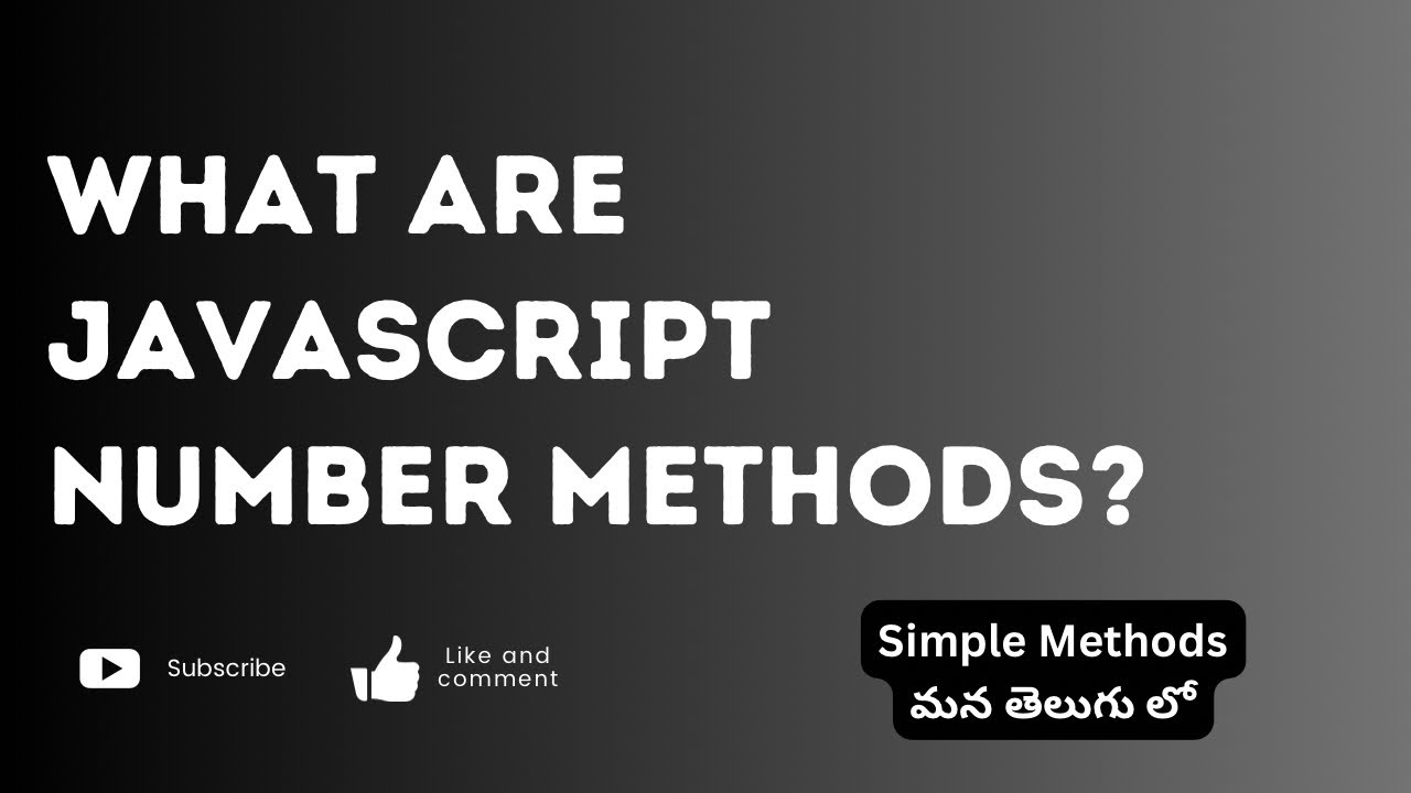 27what Are Javascript Number Methodsweekendcodingintelugu Youtube 7674