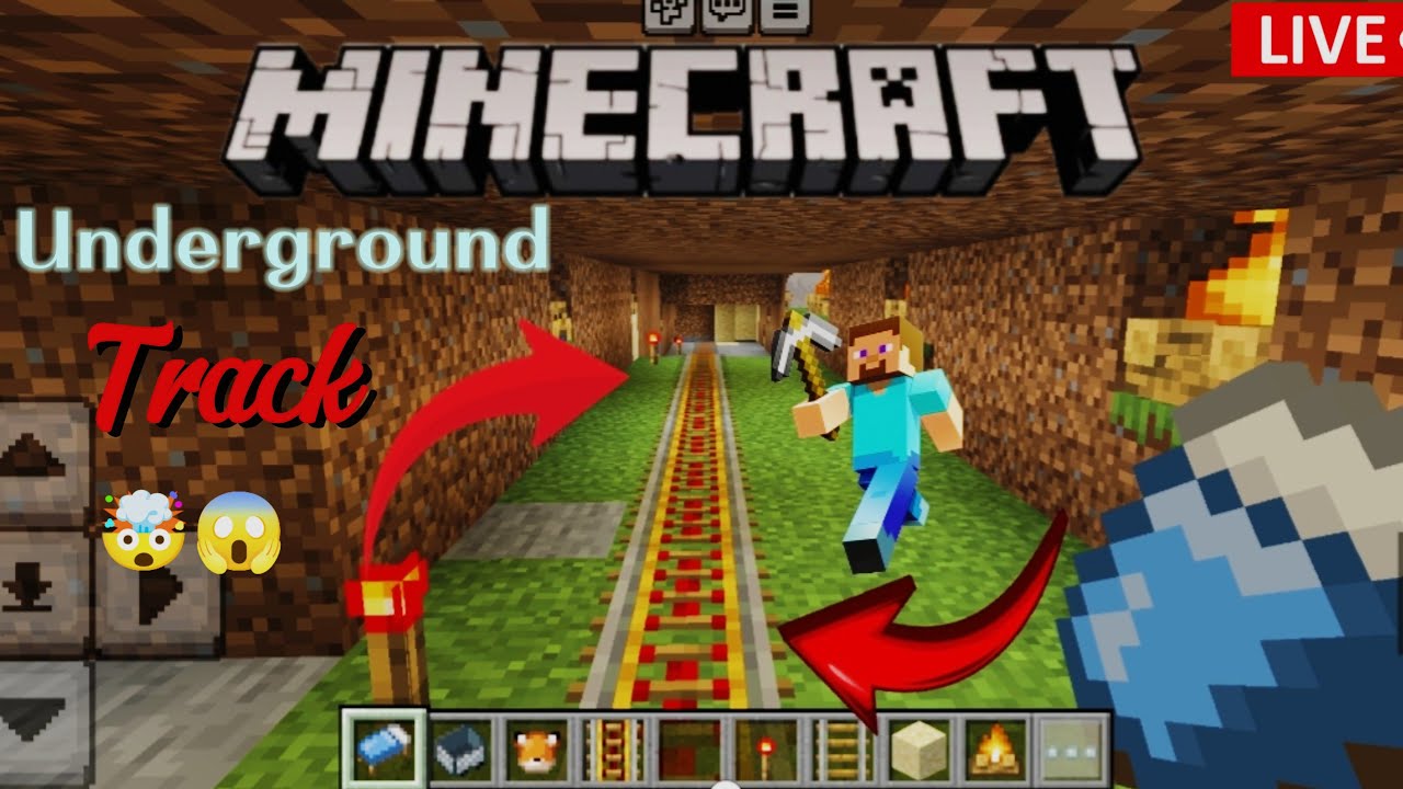 Underground train track 🤯🛤️🦖#Minecraft - YouTube