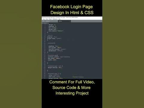 Facebook Login Page Design in Html and CSS - YouTube